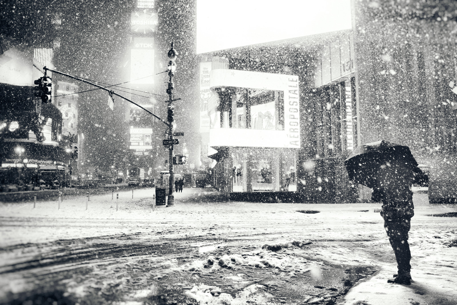New York City – Winter – Snowy Night in Midtown – Geographica